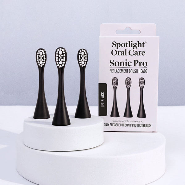 Spotlight Sonic Pro Toothbrush Replacement Heads - Jet Black